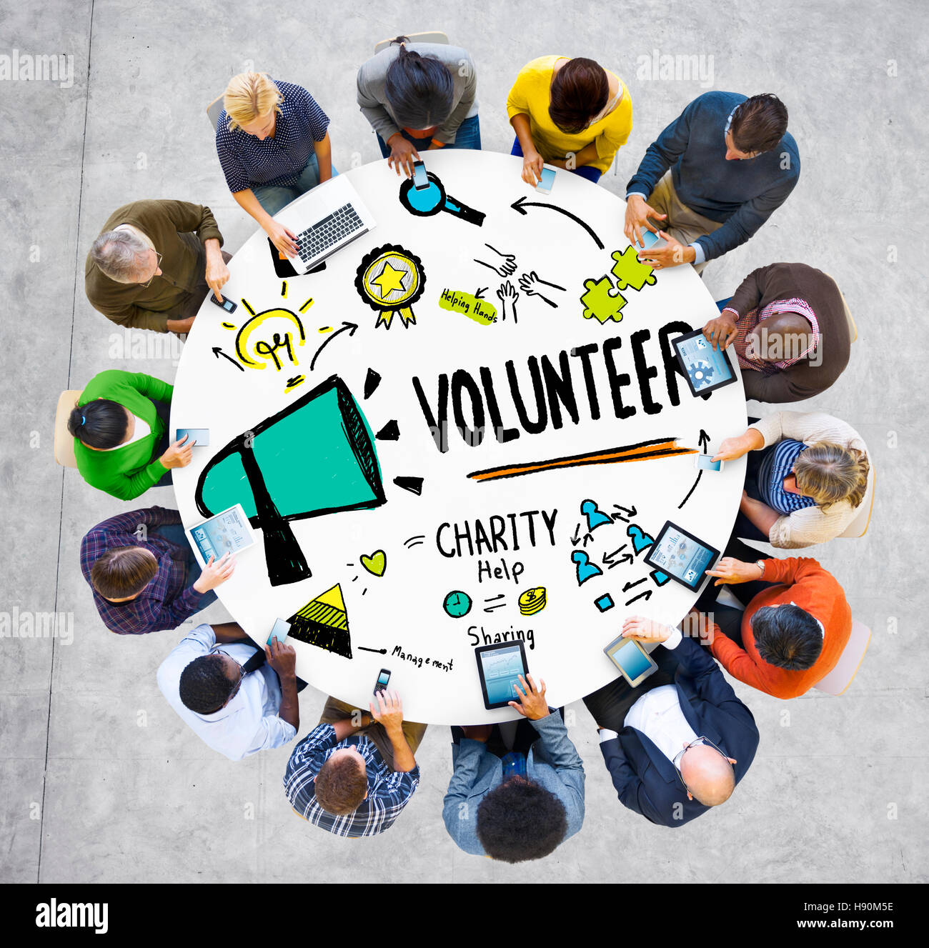 Volunteer Charity and Relief Work Donation Help Concept Stock Photo - Alamy