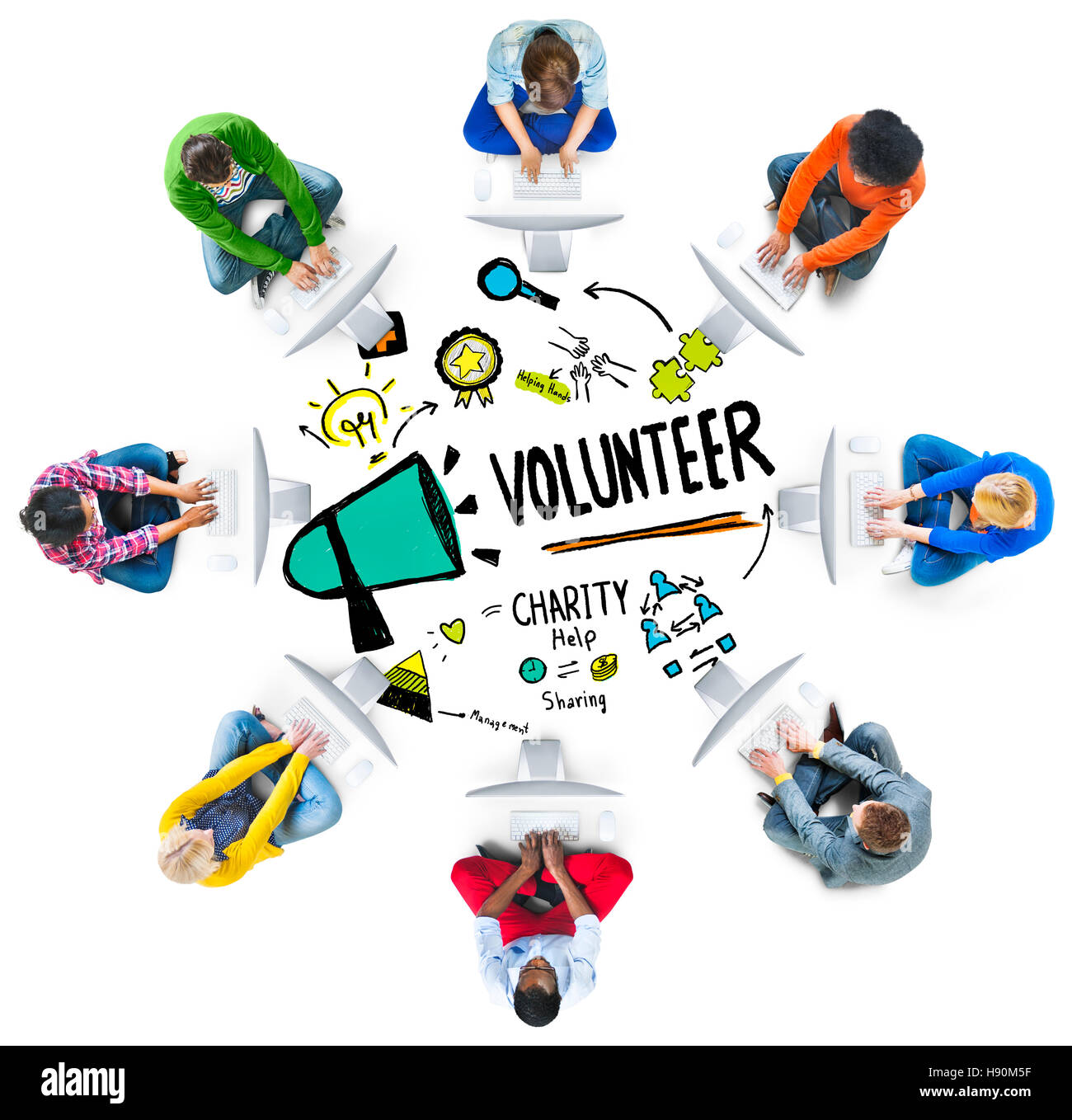 Volunteer Charity and Relief Work Donation Help Concept Stock Photo - Alamy