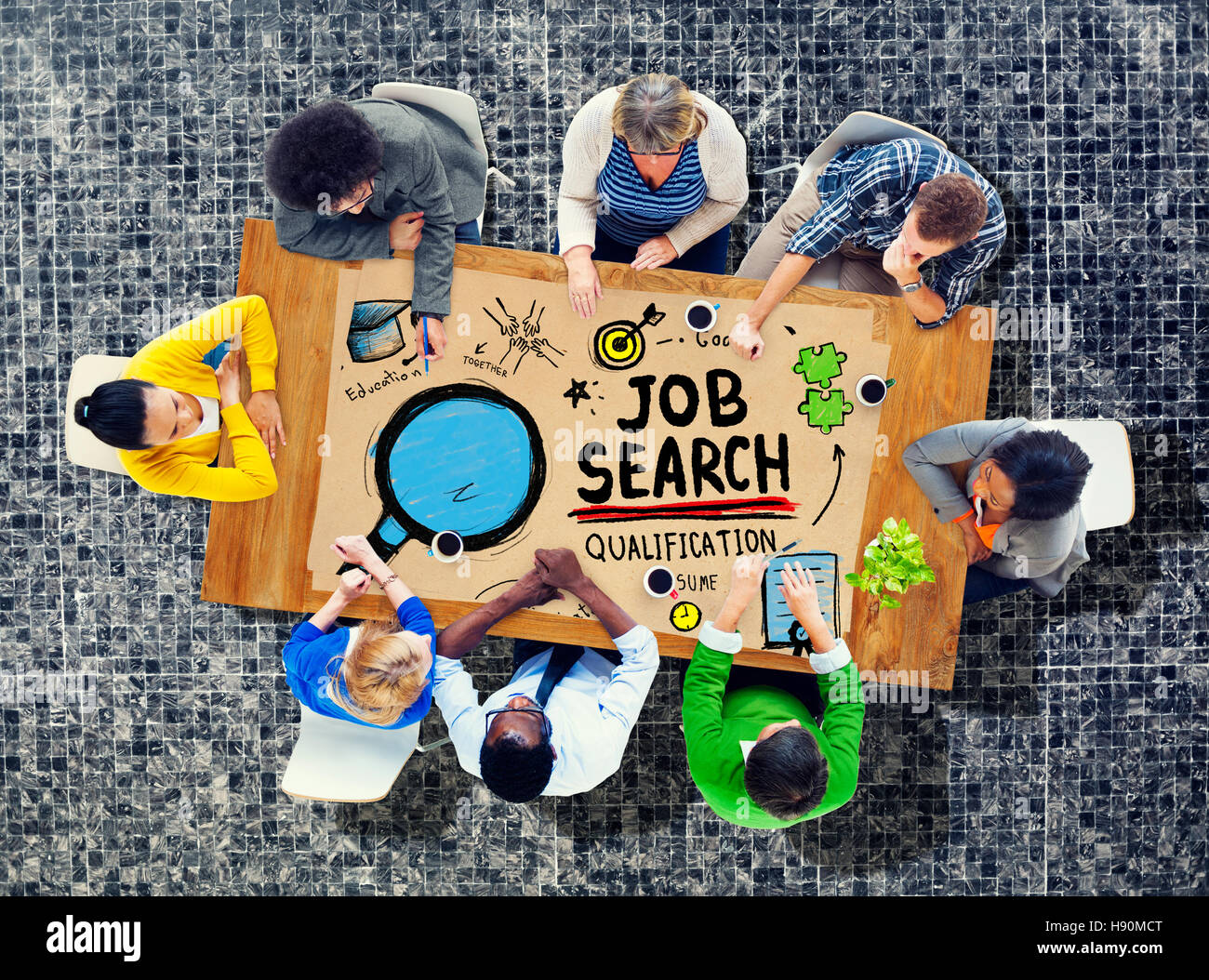 Job Search Qualification Resume Recruitment Hiring Application Concept ...