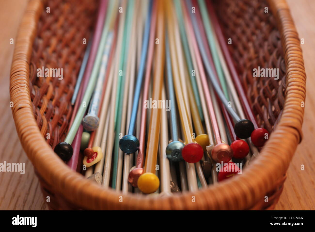 Knitting needle sizes hi-res stock photography and images - Alamy
