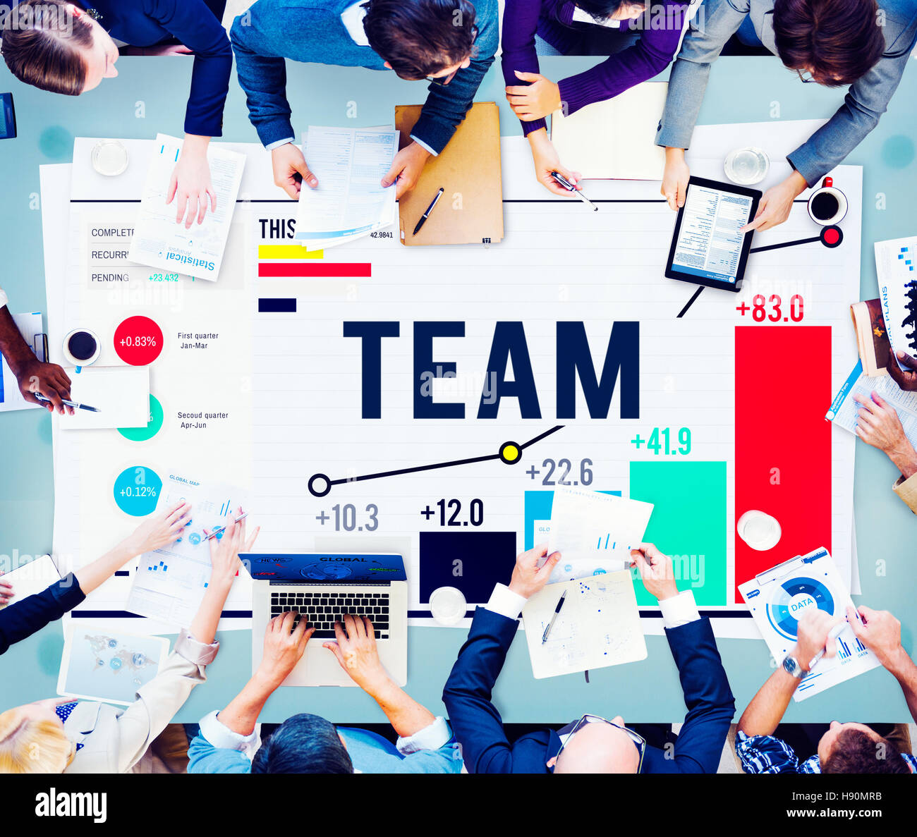 Team Teamwork Corporate Data Analysis Concept Stock Photo - Alamy
