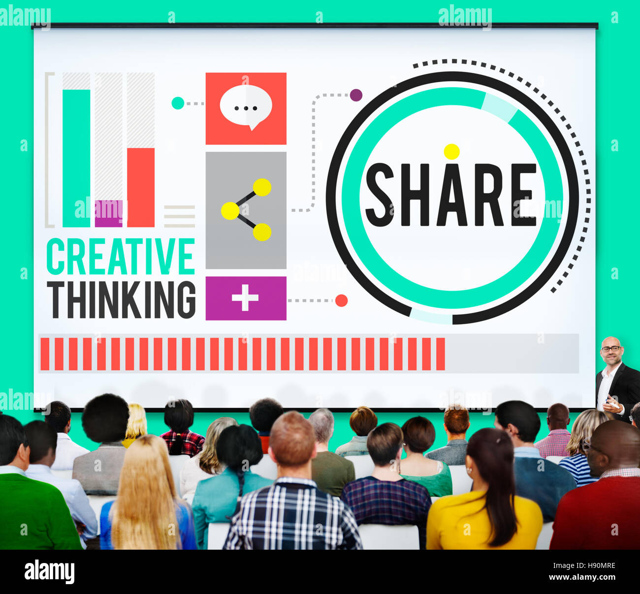 Share Creative Thinking Exchange Technology Concept Stock Photo - Alamy