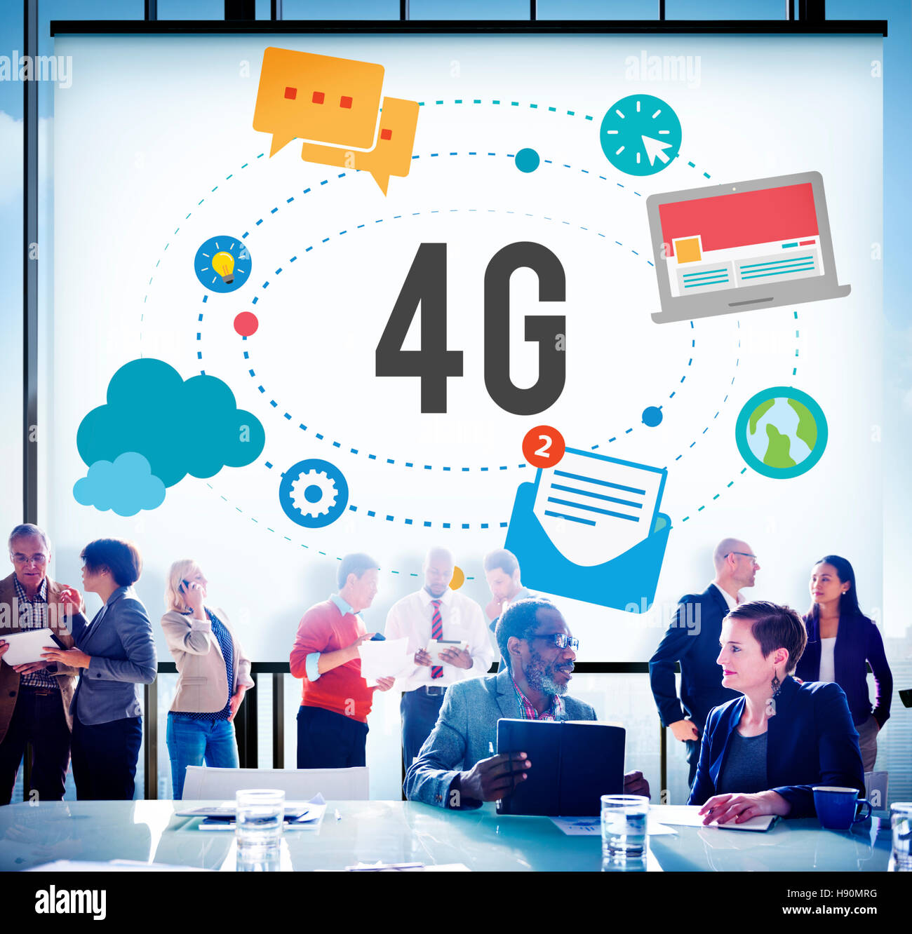 4G Telecommunication Connection Networking Mobility Concept Stock Photo ...