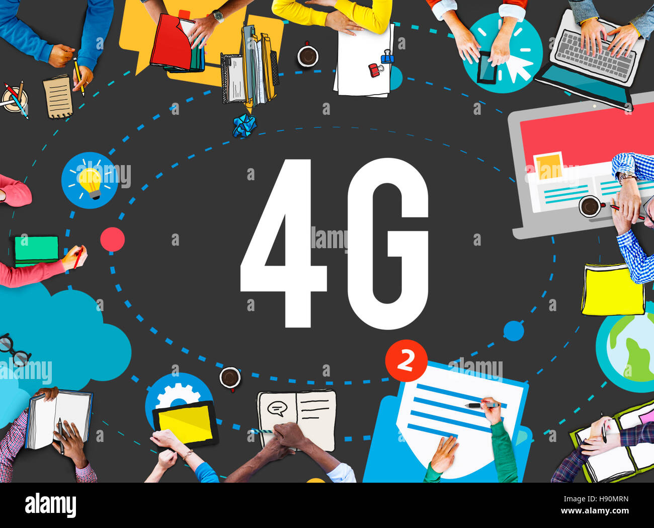 4G Telecommunication Connection Networking Mobility Concept Stock Photo ...