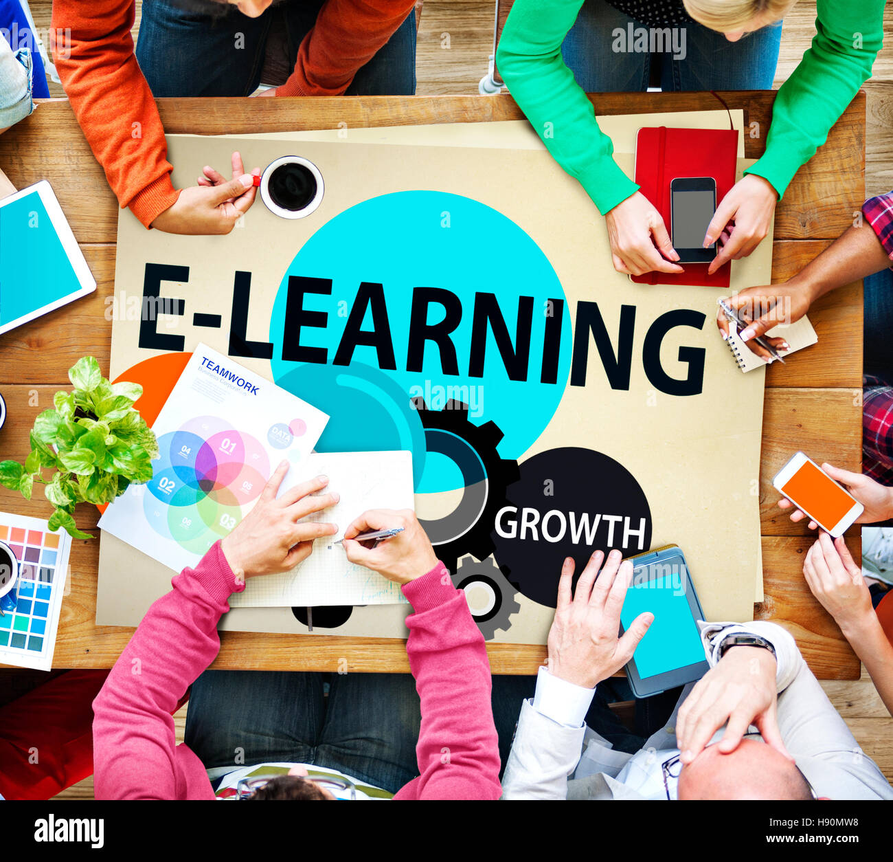 E-learning Education Growth Knowledge Information Concept Stock Photo ...