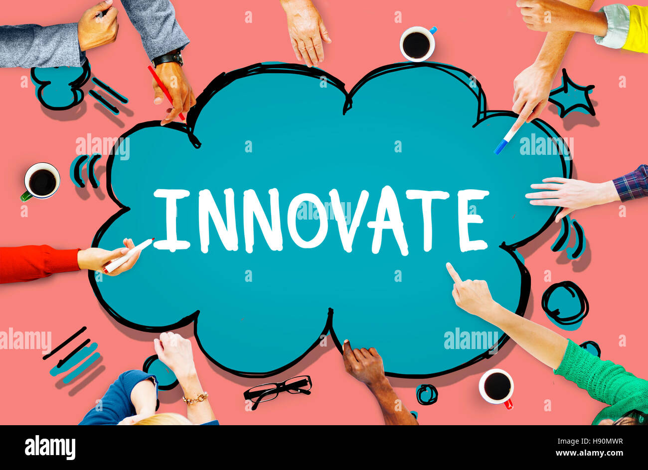 Innovate Innovation Planning Inspiration Ideas Concept Stock Photo - Alamy