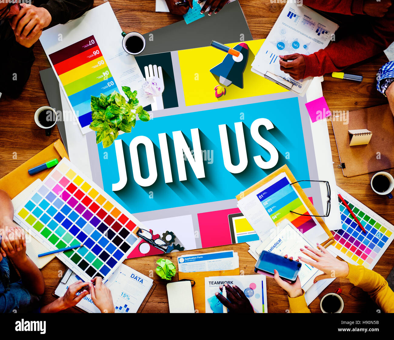 Join Us Member Corporate Support Team Unity Concept Stock Photo - Alamy