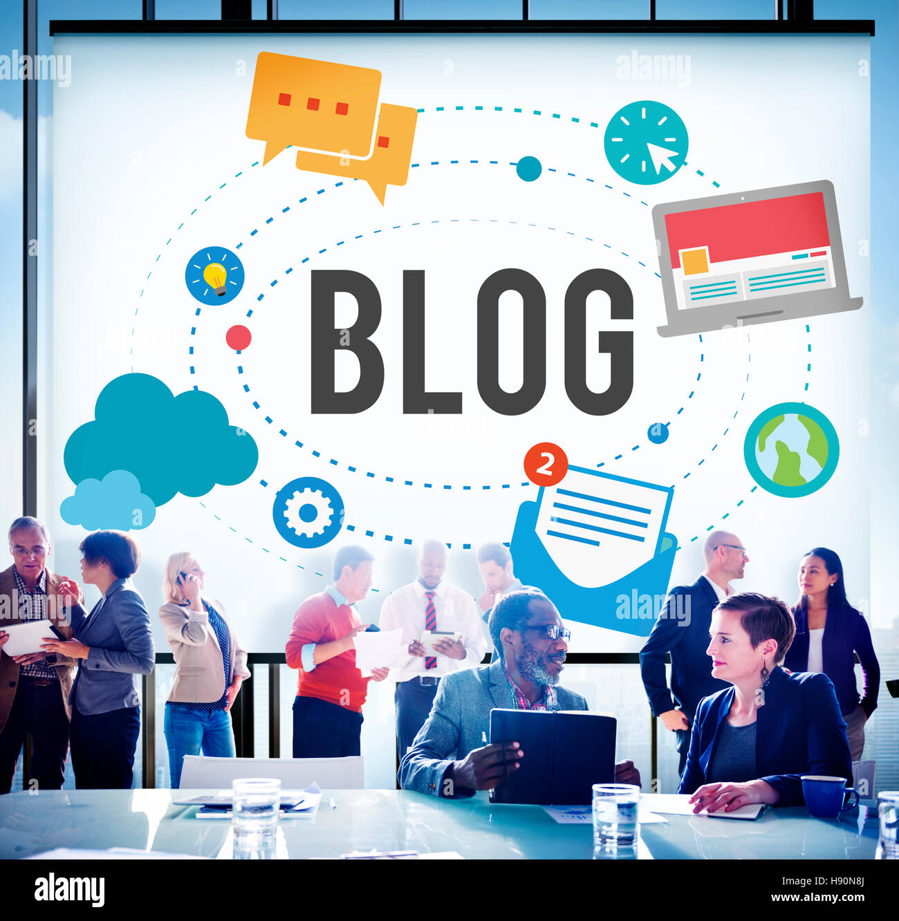 Blog Blogging Media Messaging Social Media Concept Stock Photo - Alamy