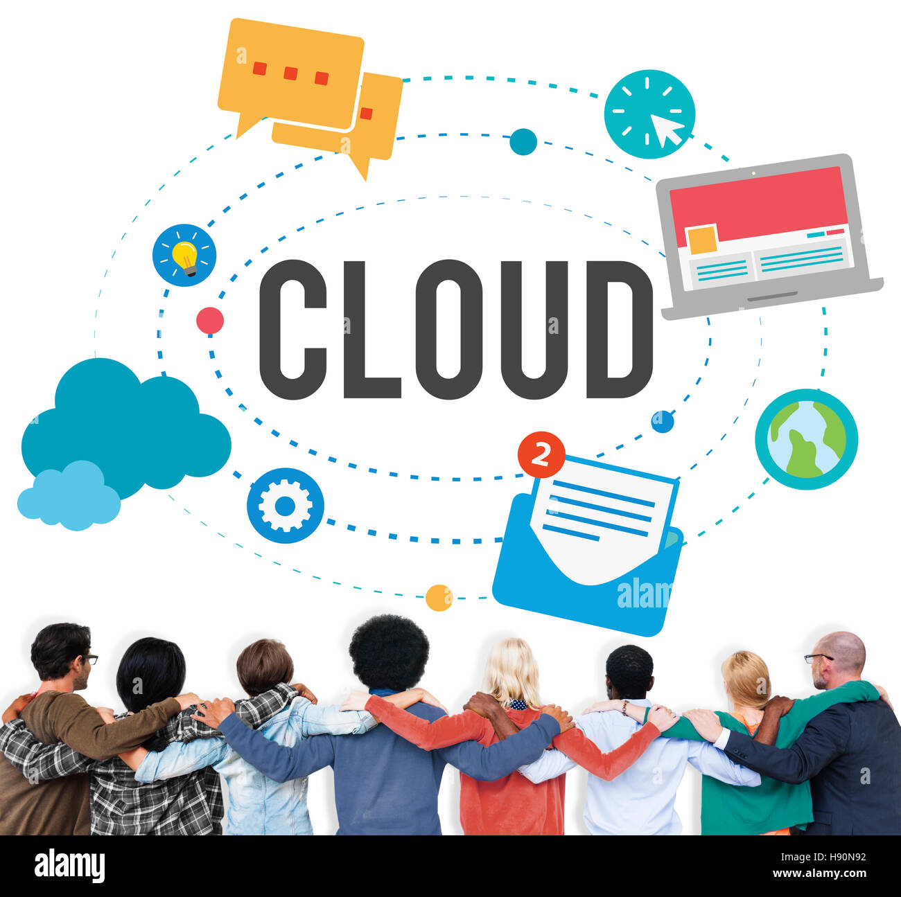 Cloud Computing Network Storage Social Concept Stock Photo - Alamy