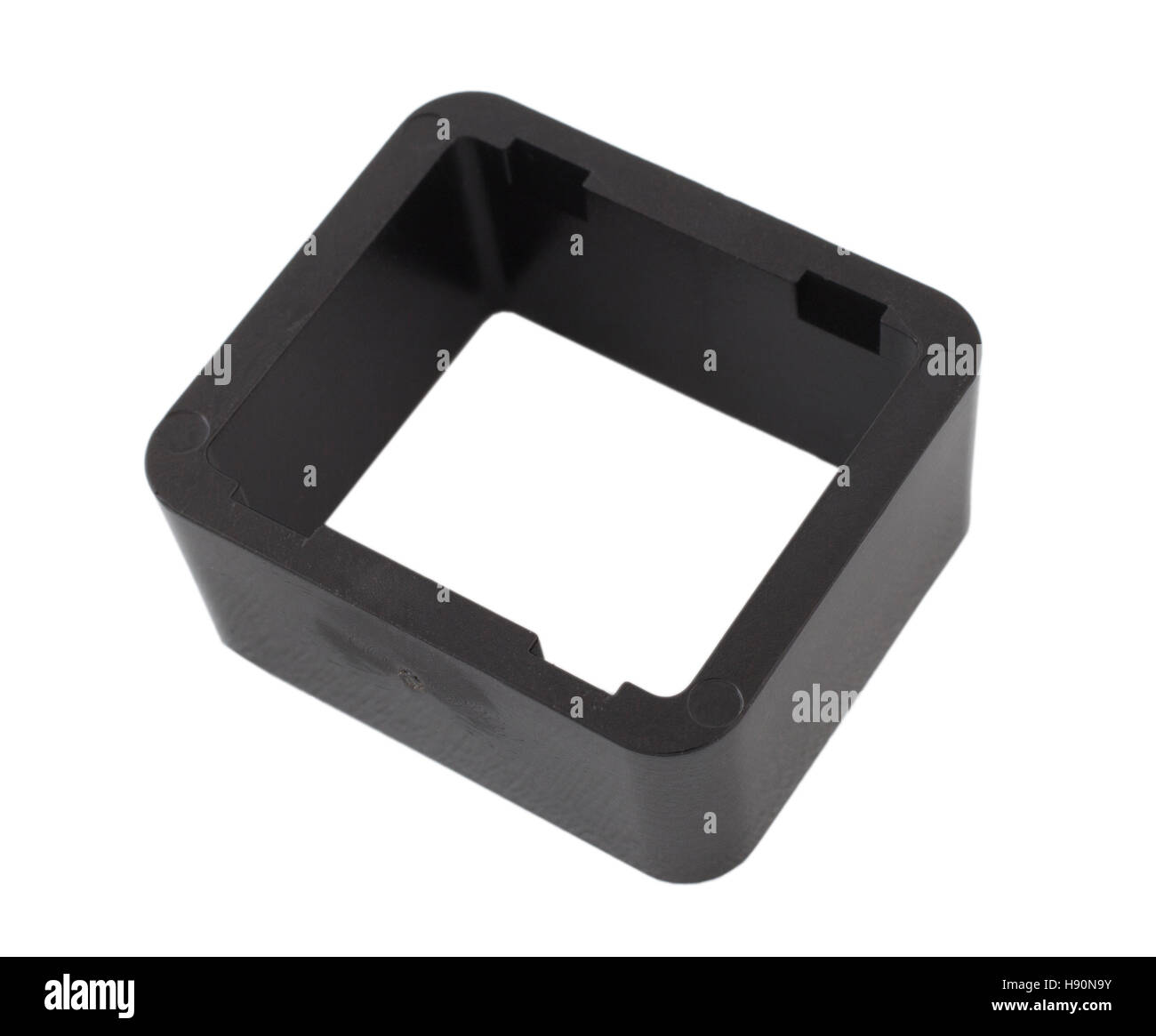 Black plastic rectangle with grooves on its sides Stock Photo - Alamy