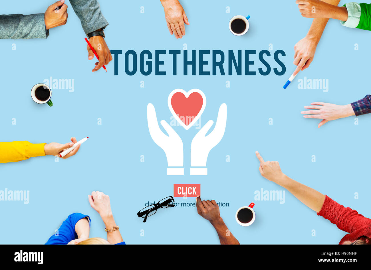 Togetherness Unity Design Icon Heart Concept Stock Photo - Alamy