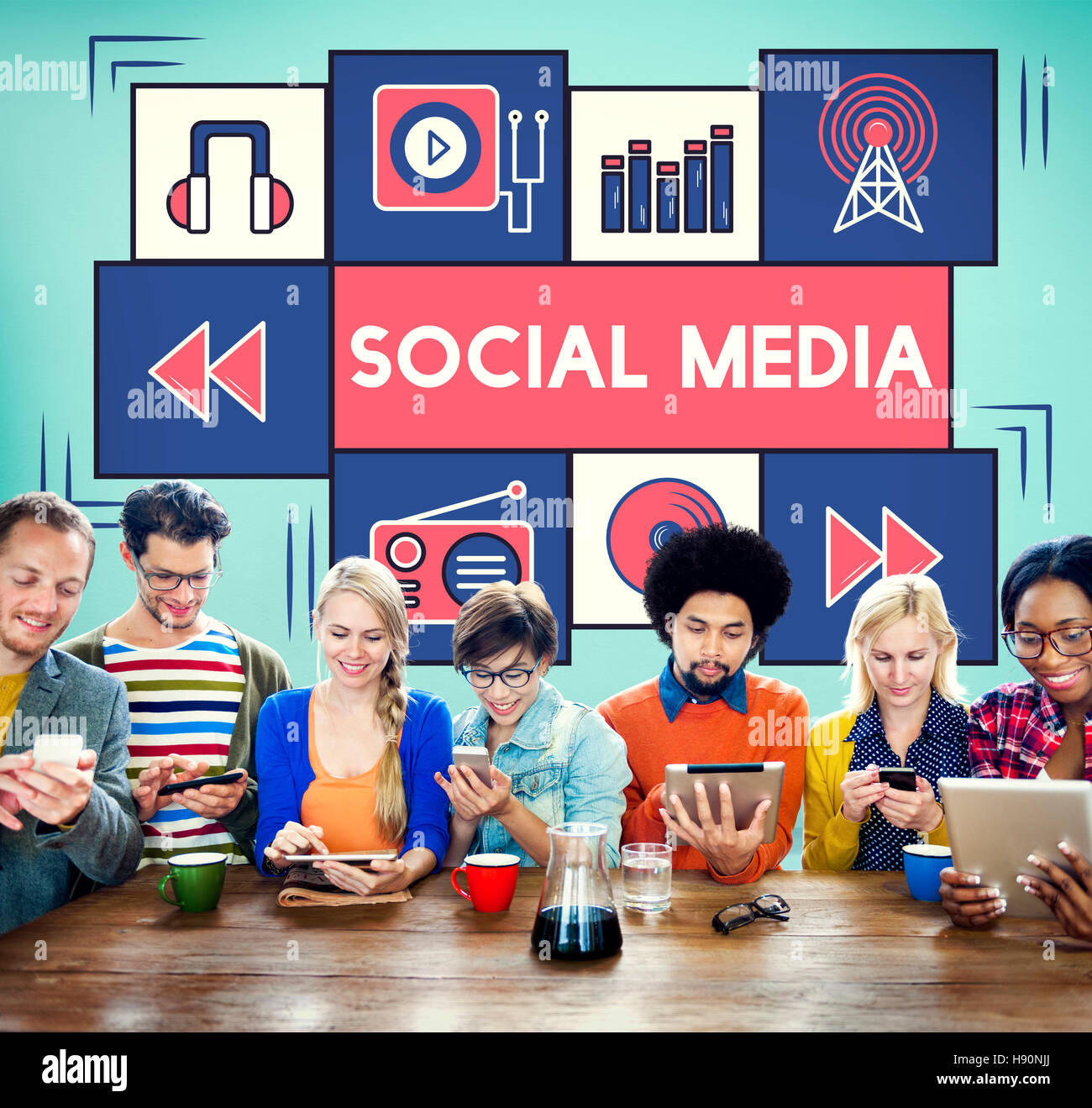 Social Media Communication Sharing Network Concept Stock Photo - Alamy