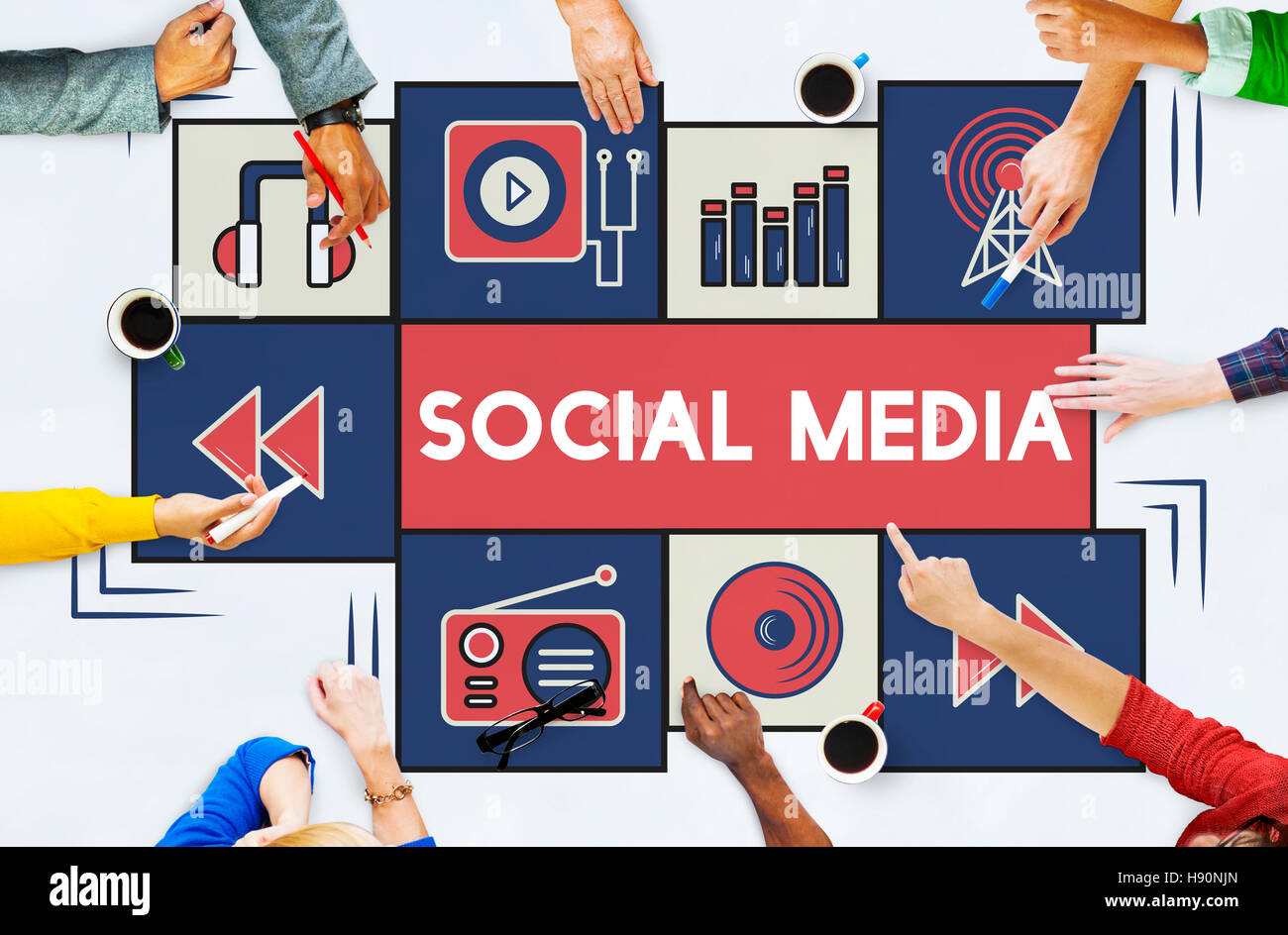 Social Media Communication Sharing Network Concept Stock Photo - Alamy