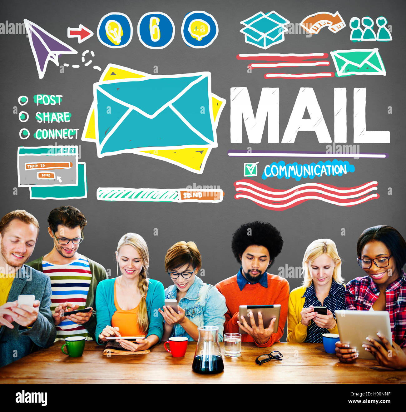 Mail Message Inbox Letter Communication Concept Stock Photo - Alamy