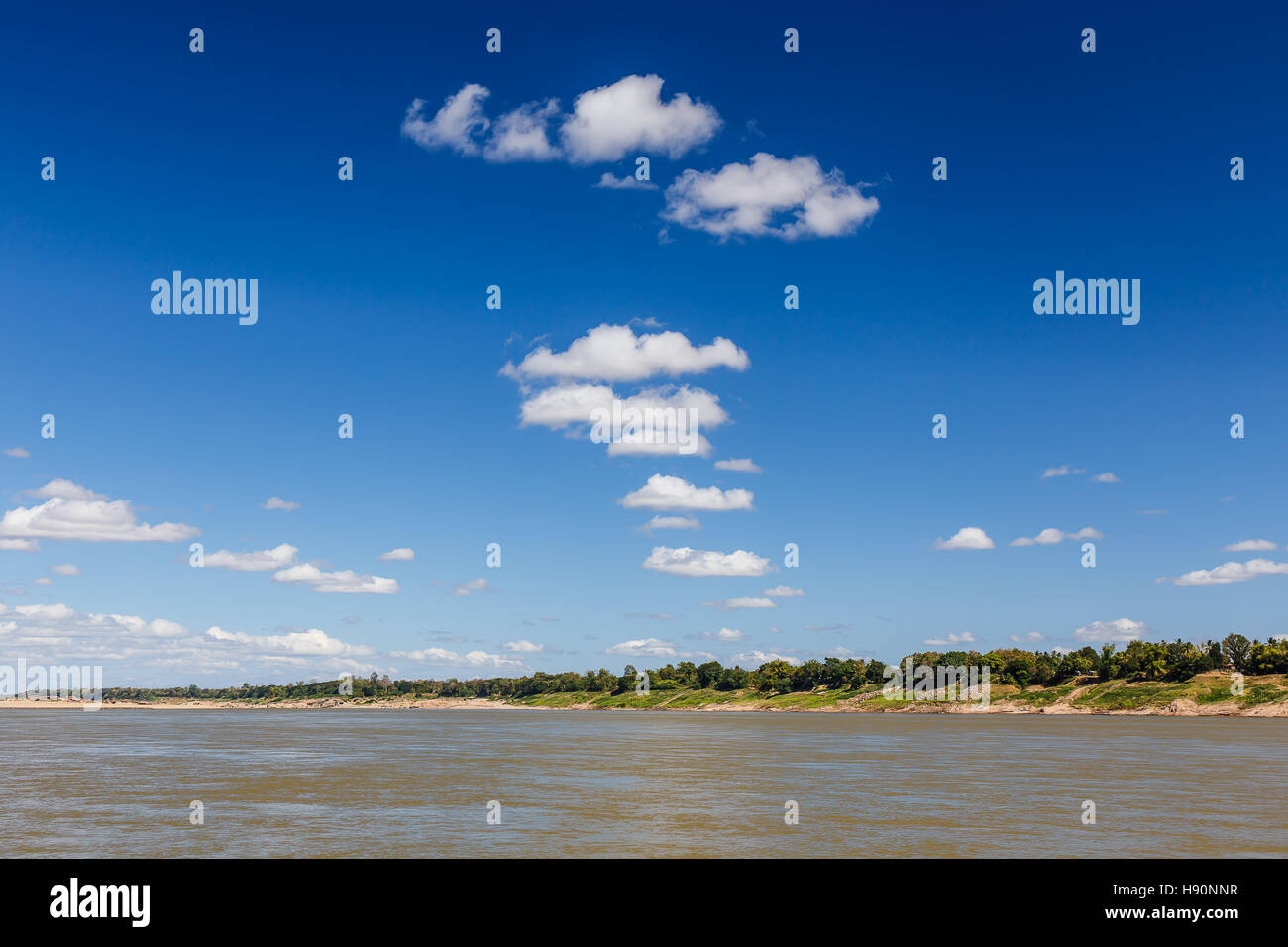 Sky and river On the bright sky along the Mekong Thailand Stock Photo ...