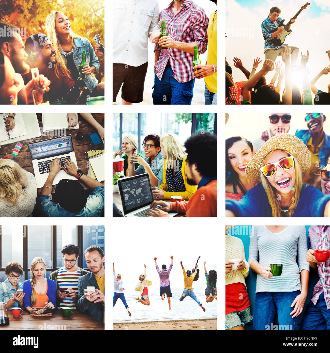 Happiness collage hi-res stock photography and images - Alamy