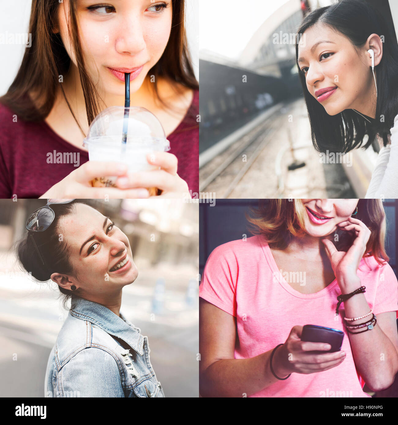 Connection collage hi-res stock photography and images - Alamy