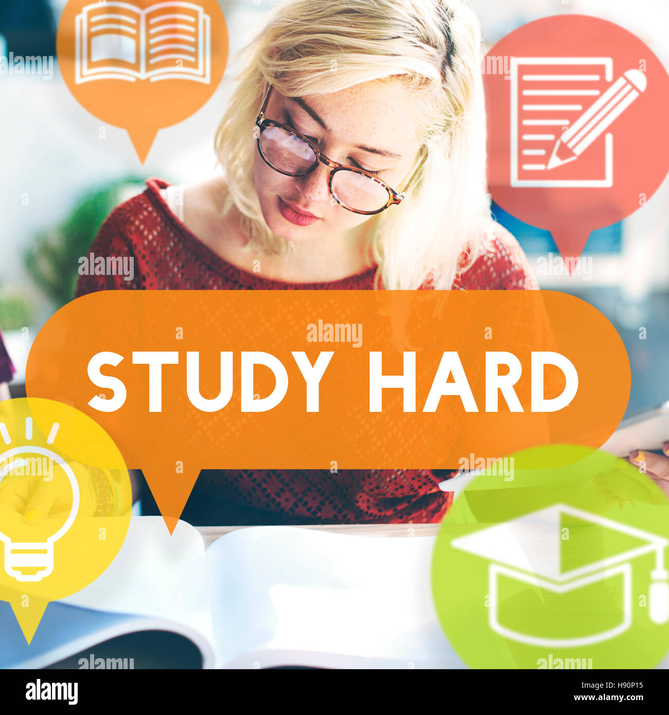 Study Hard Stressed Difficult Knowledge Concept Stock Photo - Alamy