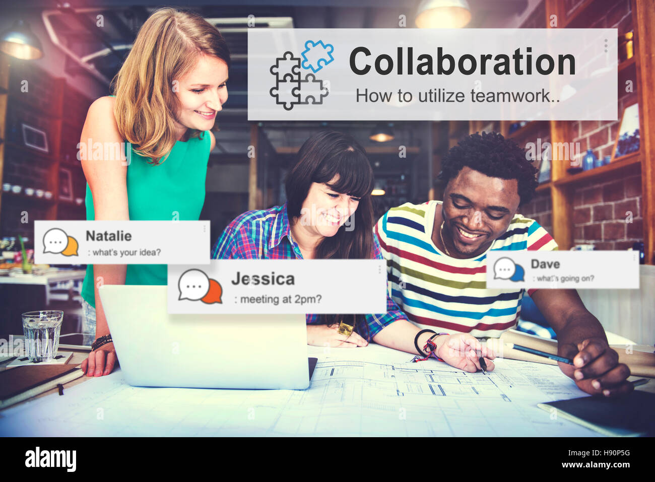 Collaboration Team Teamwork Partnership Concept Stock Photo - Alamy