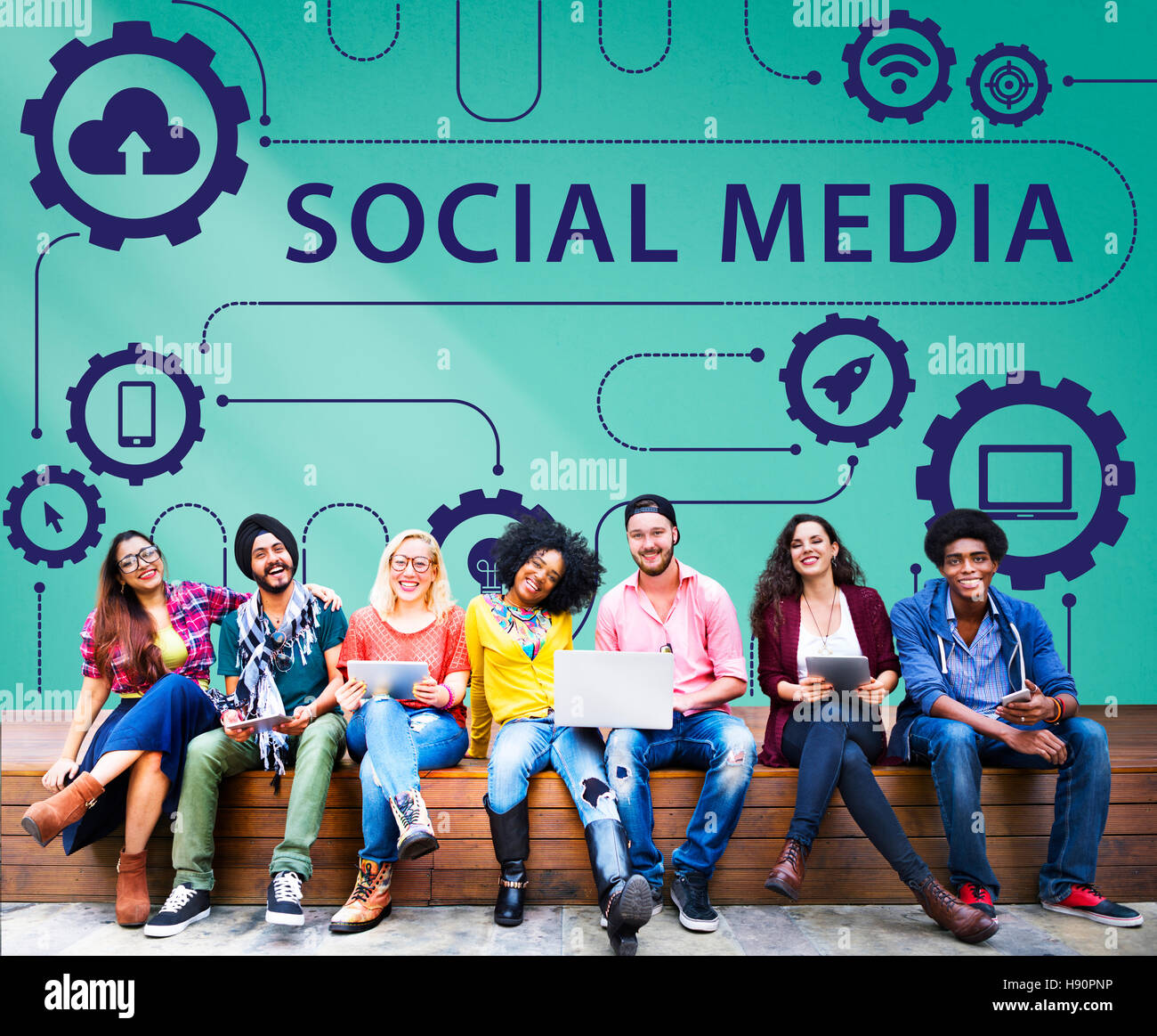 Social Media Sharing Online Exchange Concept Stock Photo - Alamy