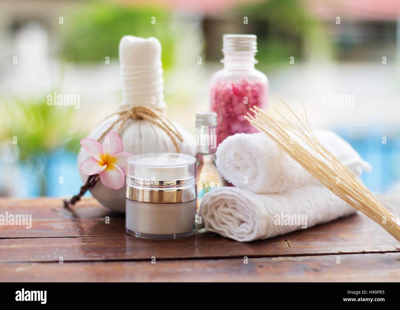 Set of spa treatments,massage and spa concept background Stock Photo ...