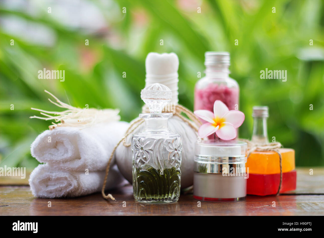 Set of spa treatments,massage and spa concept background Stock Photo ...