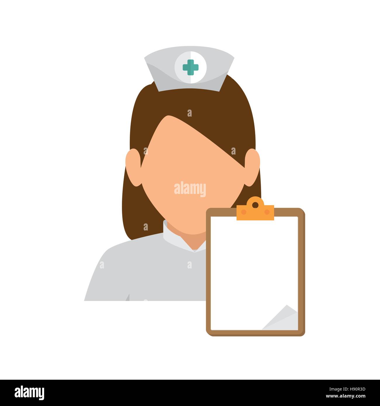 character nurse girl clipboard report vector illustration eps 10 Stock ...