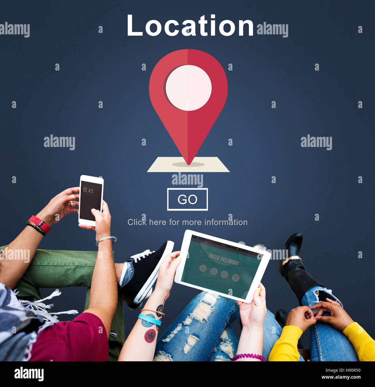 Location Navigation Information Direction Destination Concept Stock ...