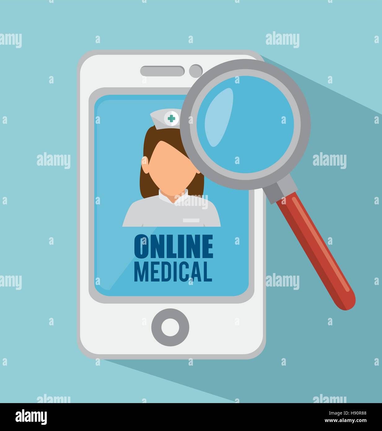smartphone online medical search app vector illustration eps 10 Stock ...