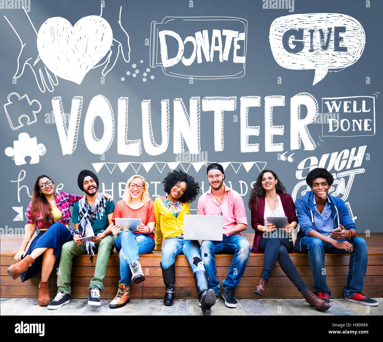 Volunteer Donate Give Helping Hand Concept Stock Photo - Alamy