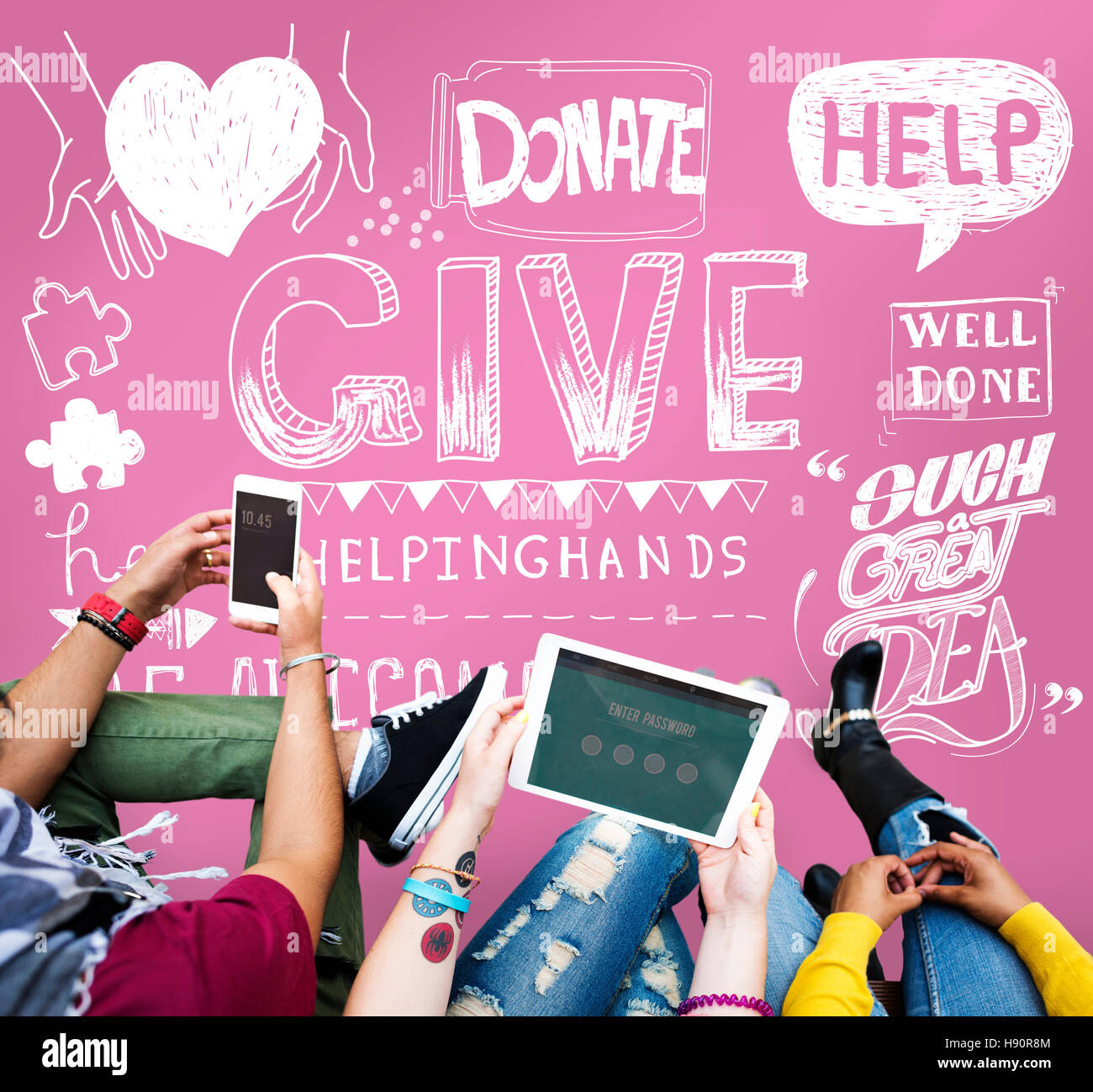 Give Help Donate Charity Aid Concept Stock Photo - Alamy