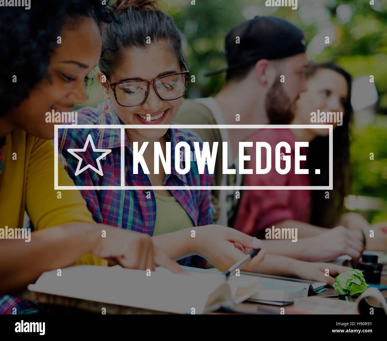 Knowledge Friends Learning Education Studying Concept Stock Photo - Alamy