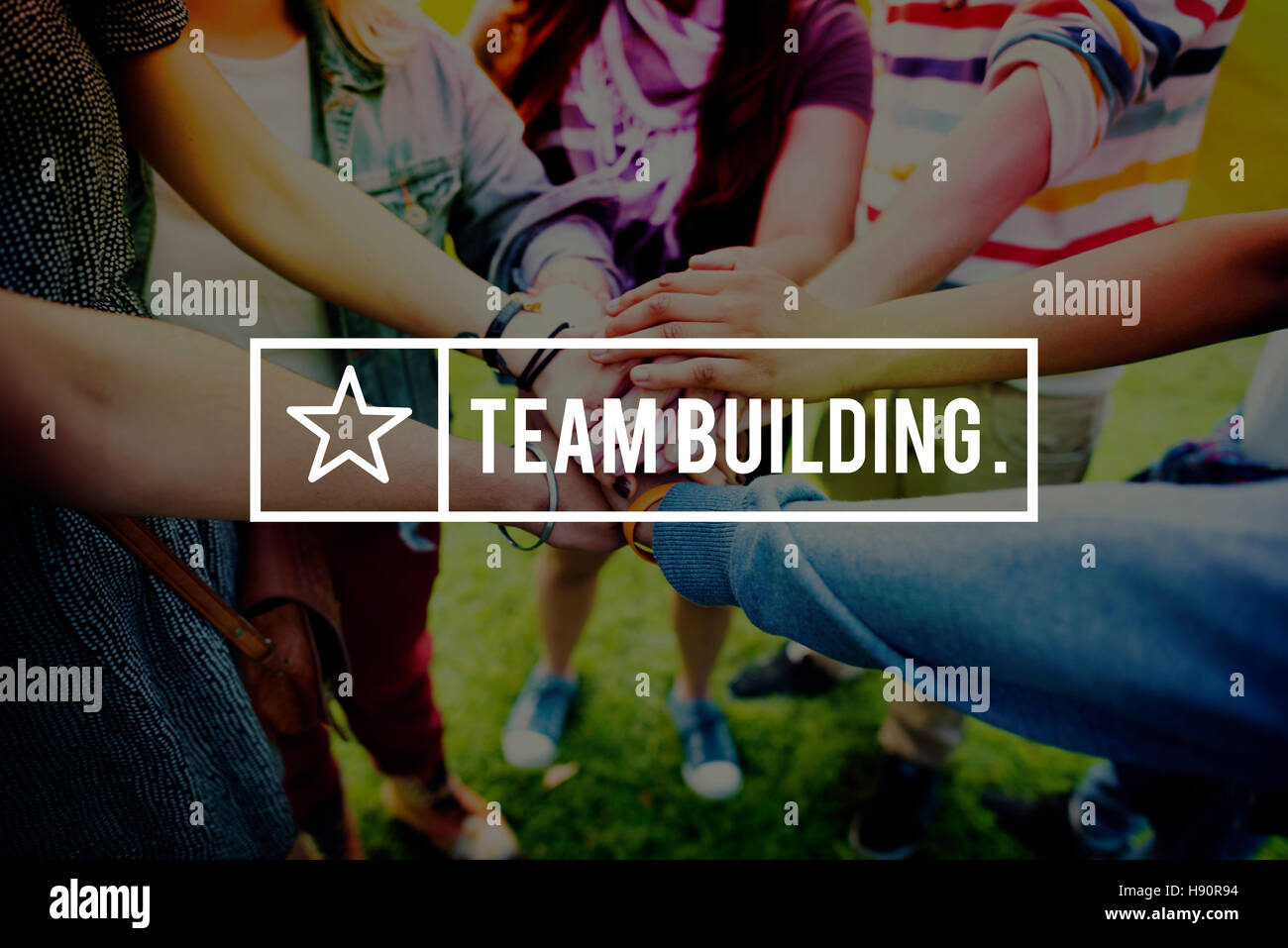 Team Building Accomplishment Collaboration Concept Stock Photo - Alamy