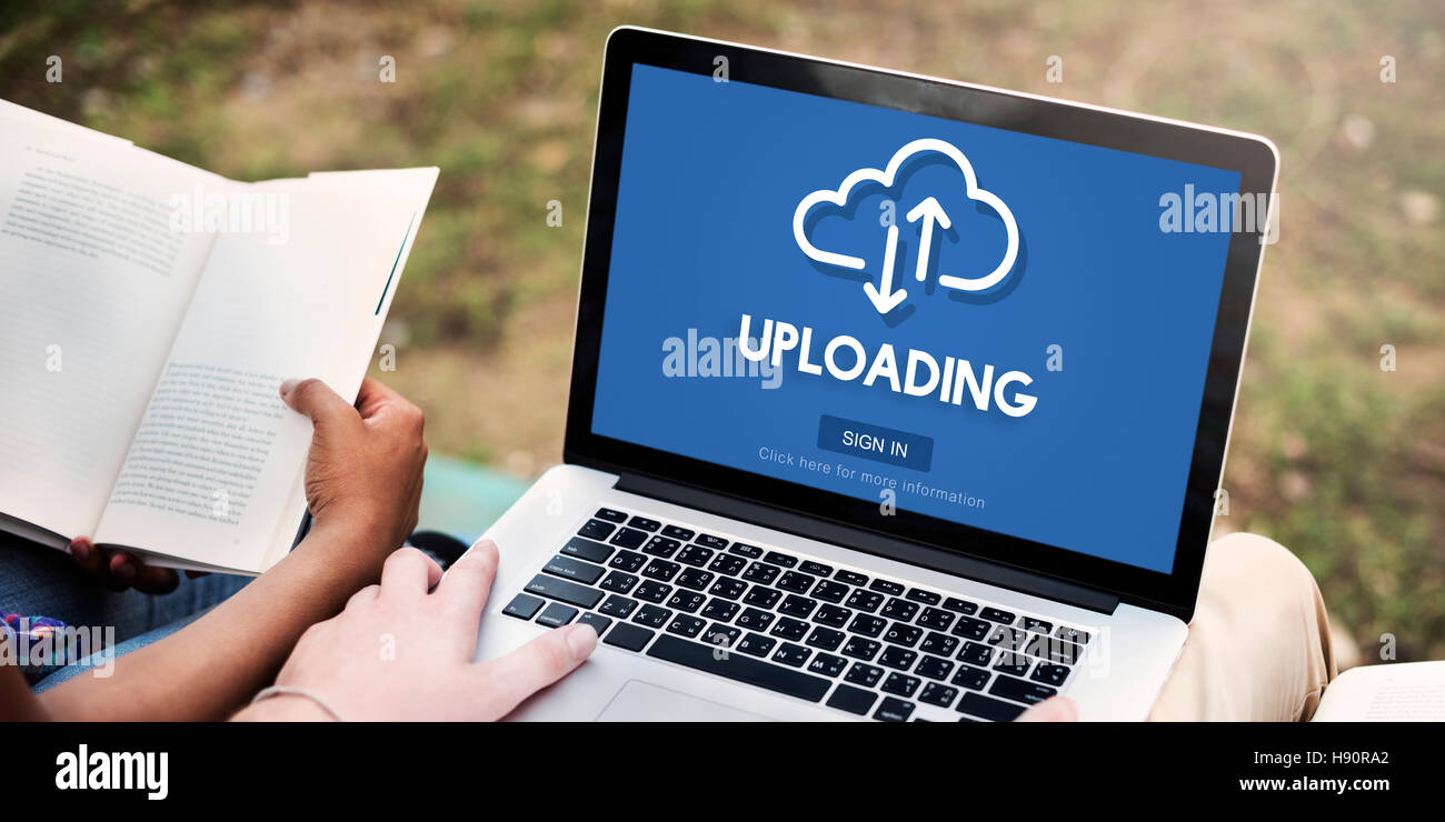 Uploading Upload Data Download Information Concept Stock Photo - Alamy