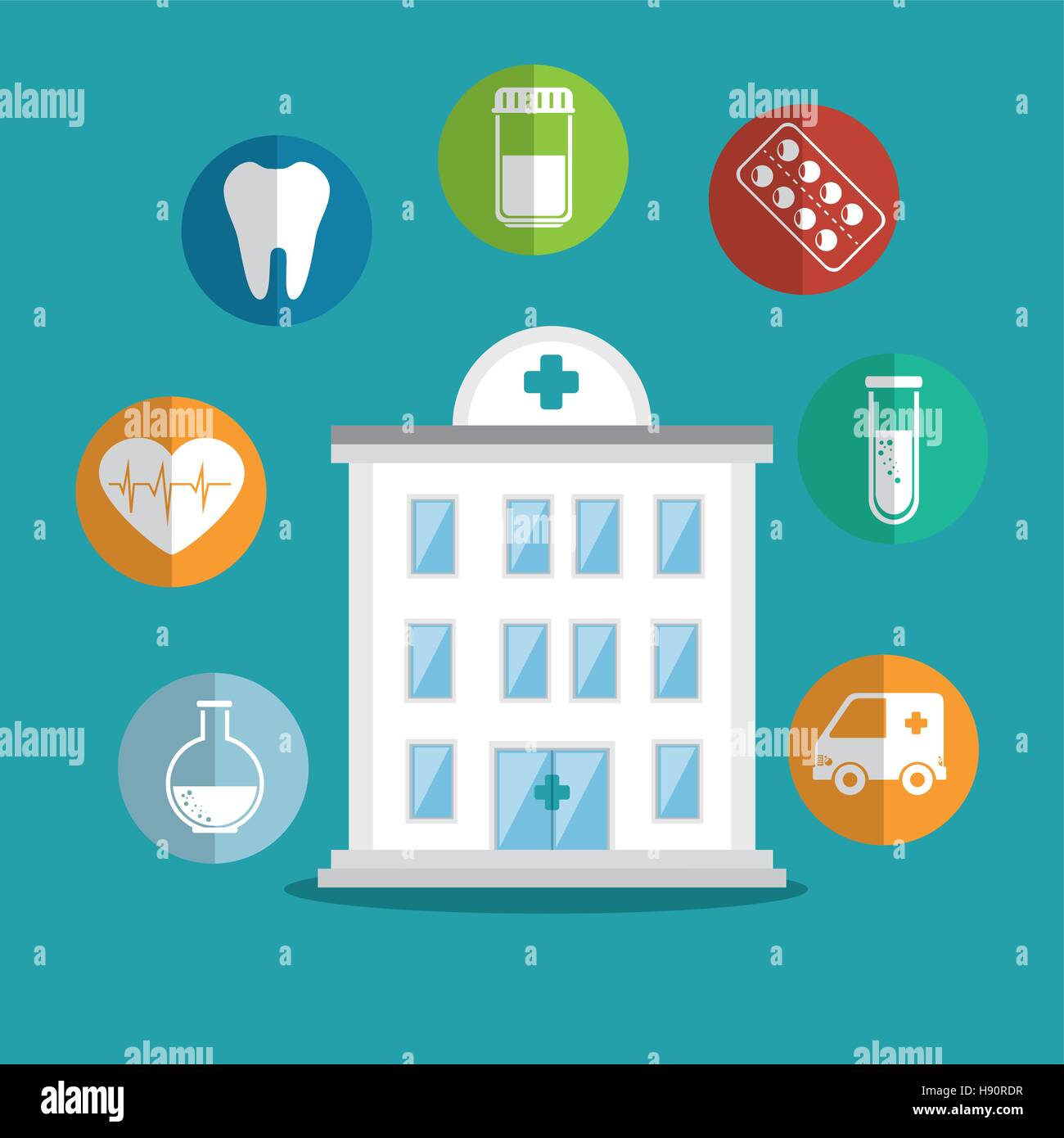 building hospital care service icons vector illustration eps 10 Stock ...