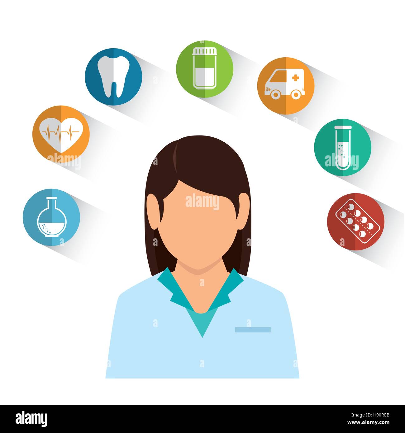 female doctor medical healthcare vector illustration eps 10 Stock ...