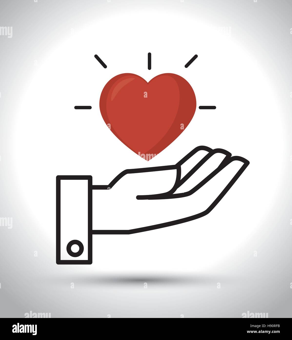 hand hold heart design vector illustration eps 10 Stock Vector Image ...