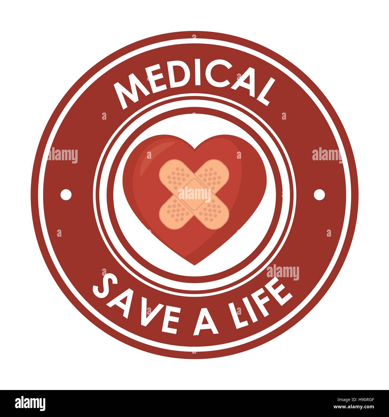 medical save a life heart plaster design badge vector illustration eps ...