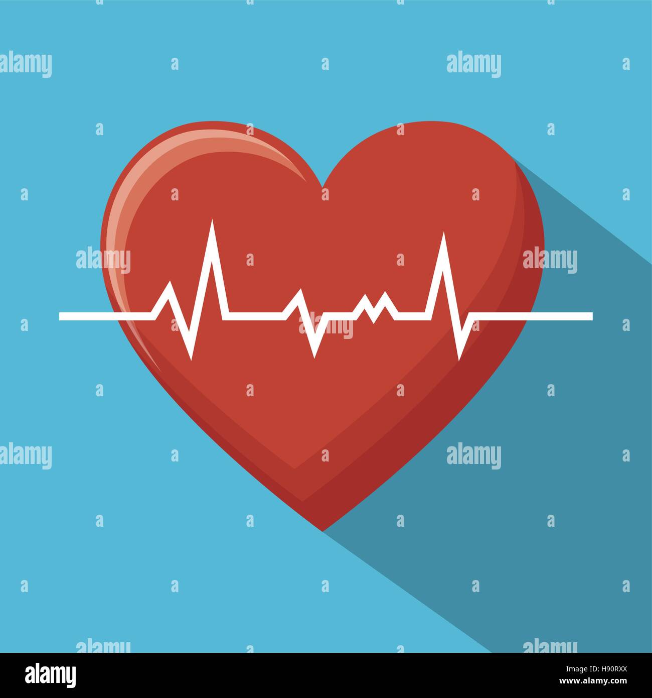 big monitoring heart sport design blue background vector illustration ...