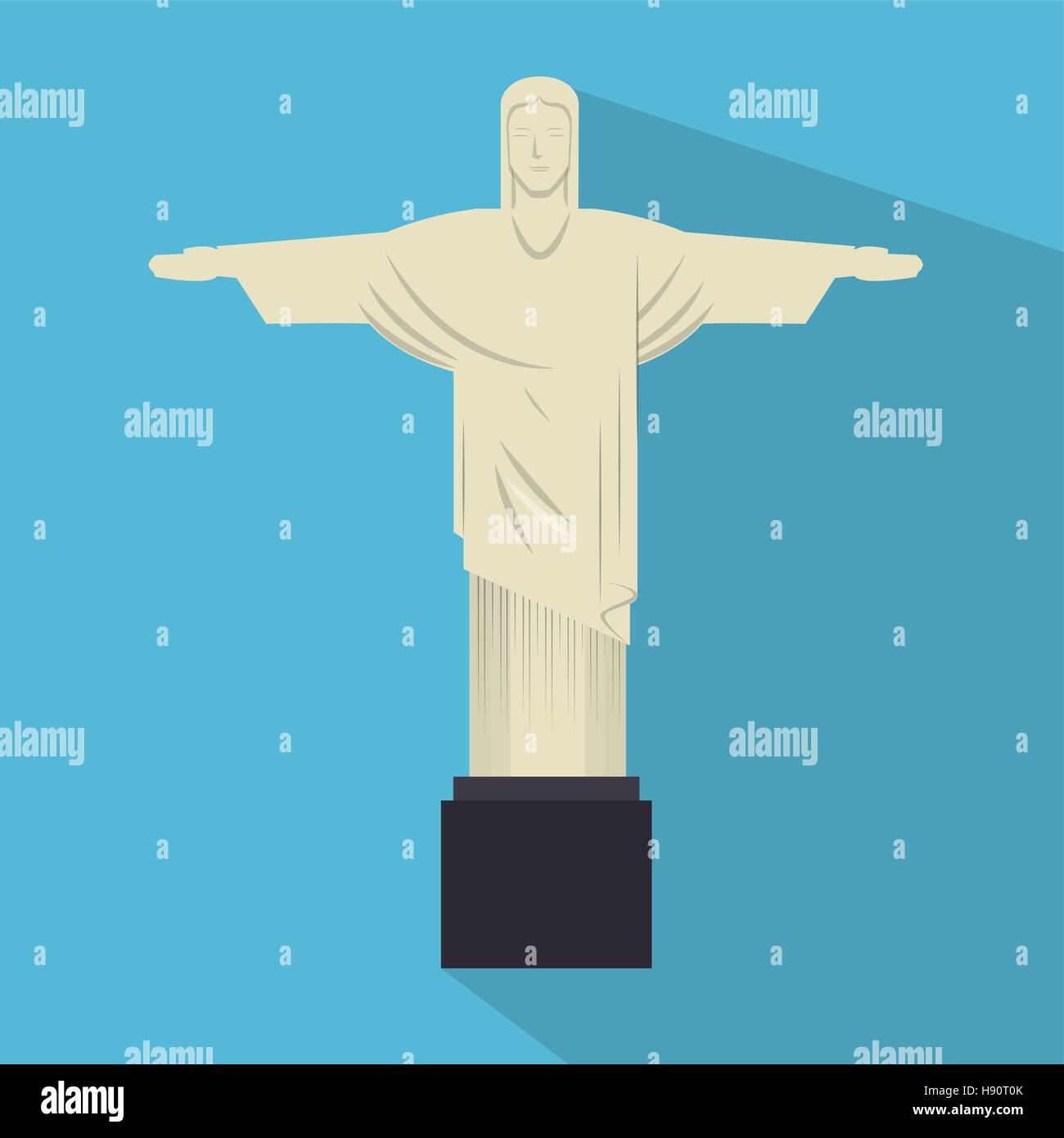 monument jesus statue rio janeiro vector illustration eps 10 Stock ...