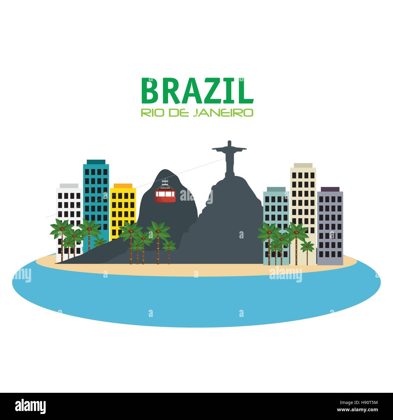 brazil rio de janeiro touristics places design vector illustration eps ...
