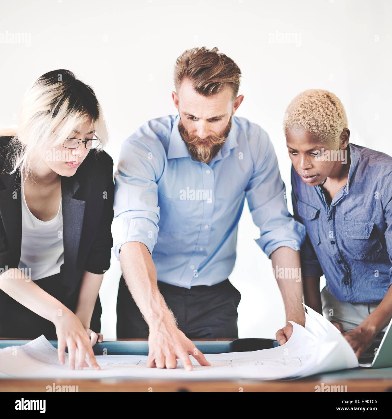 Business People Thinking Planning Strategy Working Plan Concept Stock ...