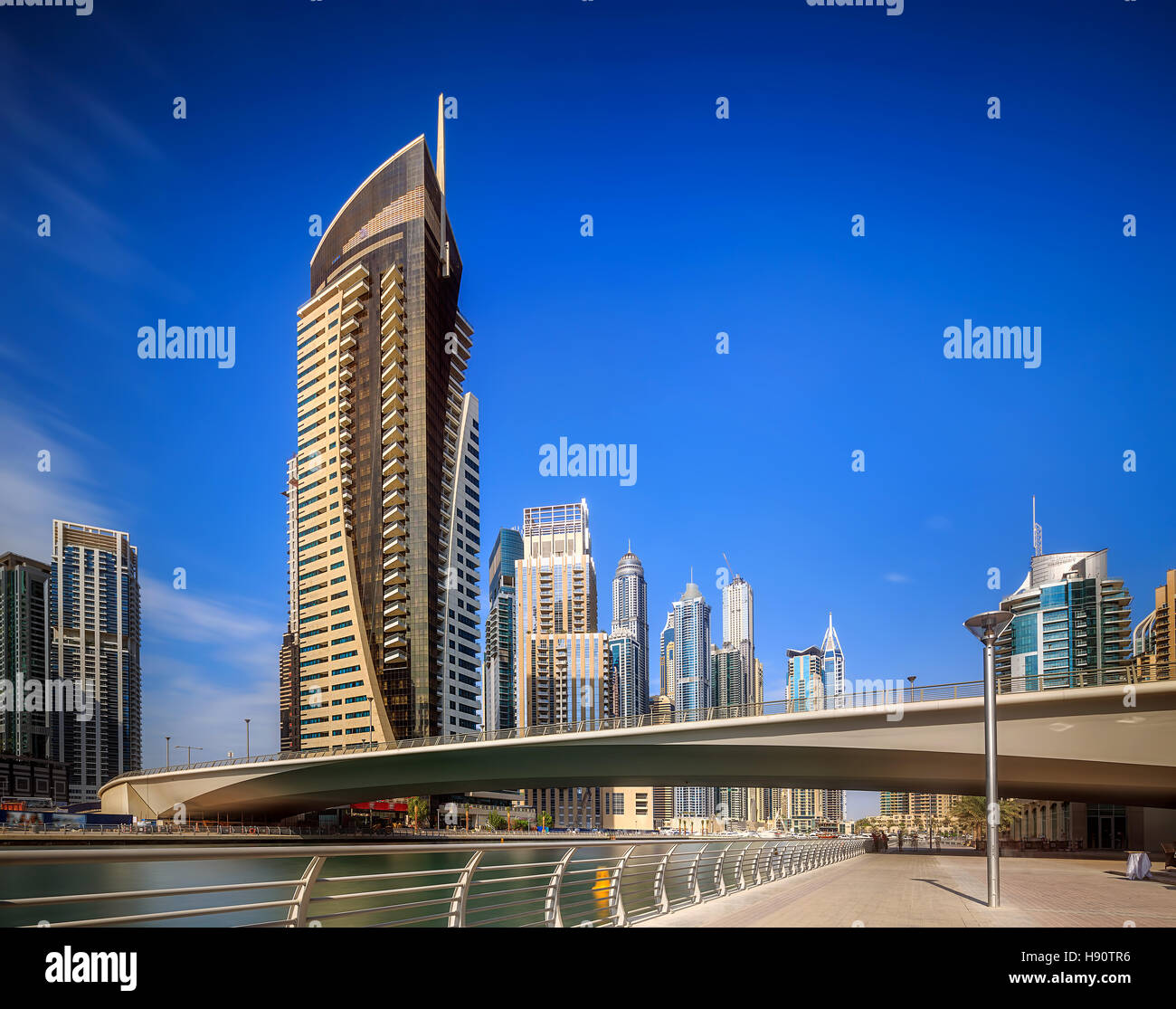 Panoramic view of Dubai Marina bay, UAE Stock Photo - Alamy