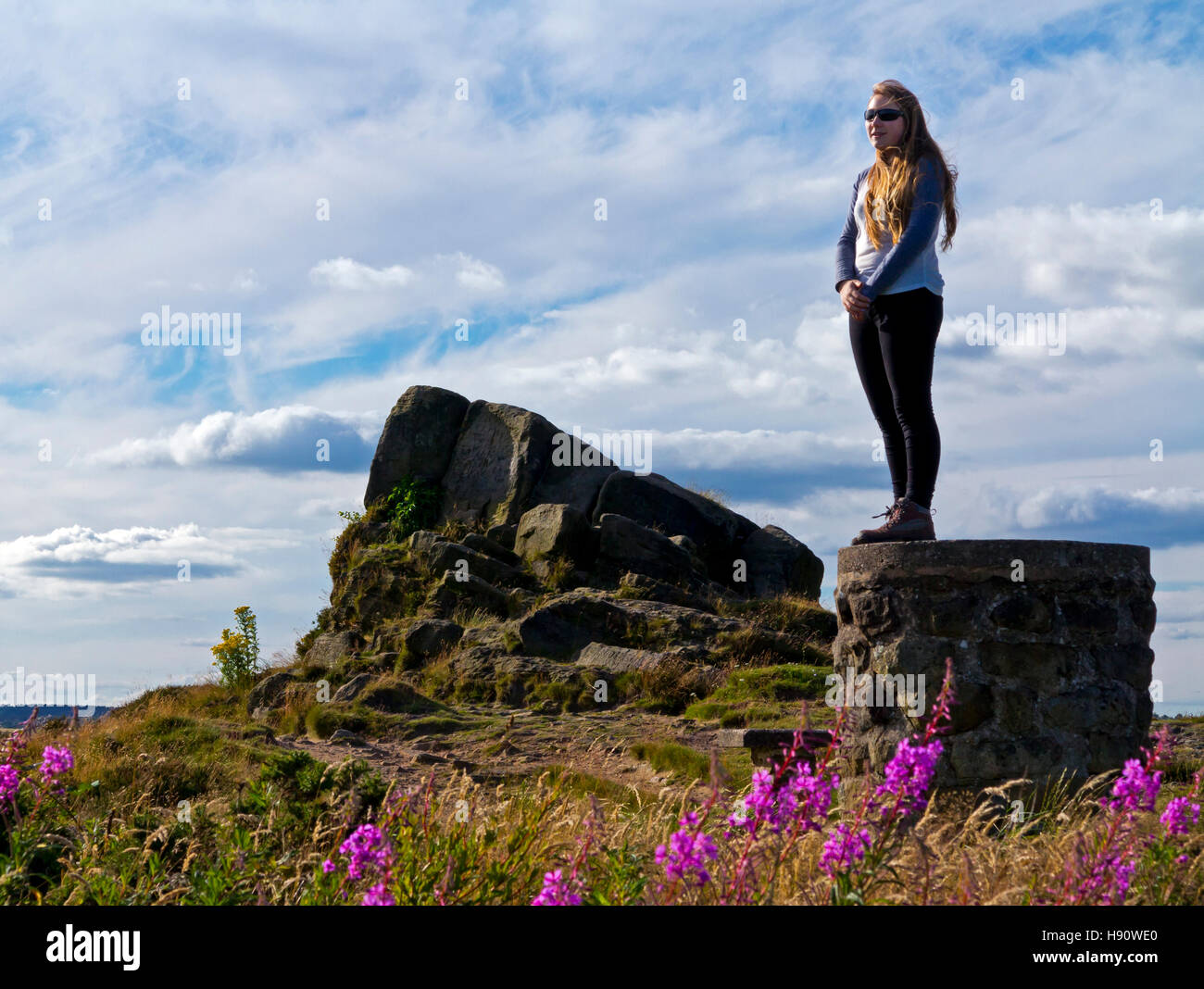 Teenage girl with long hair enjoying a country walk in summer Stock ...