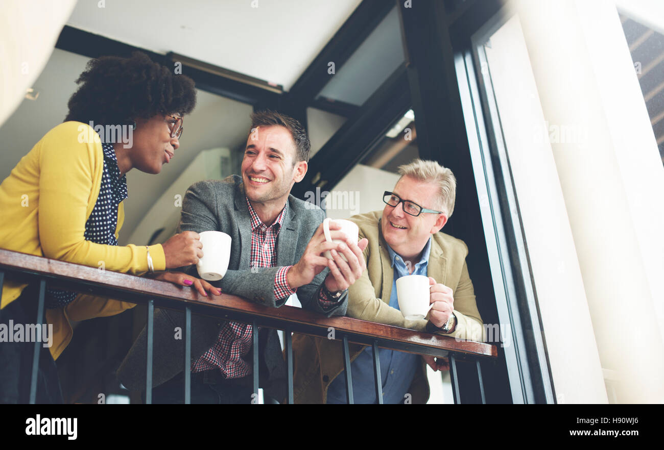 Business Team Coffee Break Discussion Talking Concept Stock Photo - Alamy