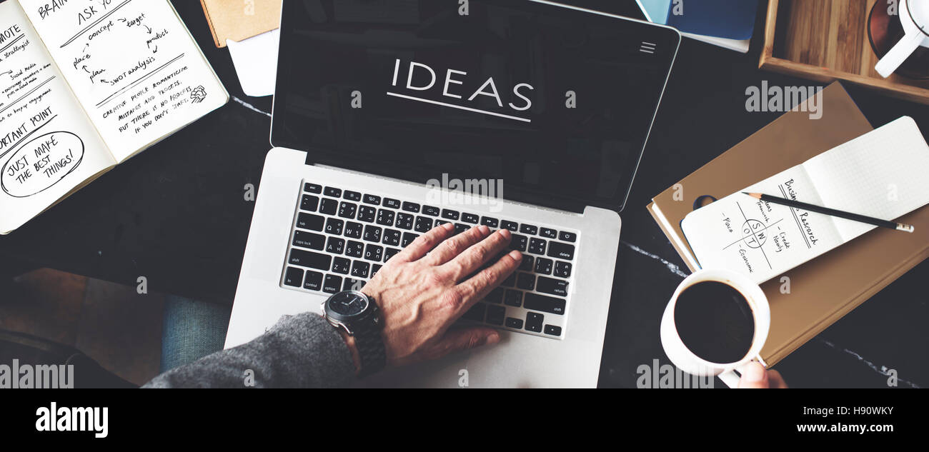 Businessman Working Ideas Creative Workplace Concept Stock Photo - Alamy