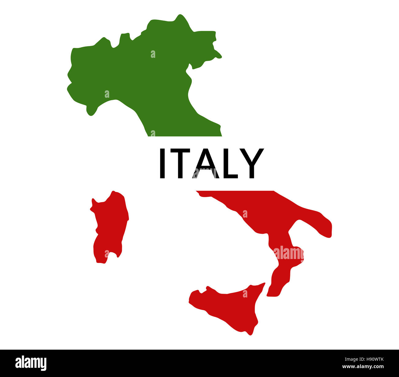 Italy map with flag Stock Photo - Alamy