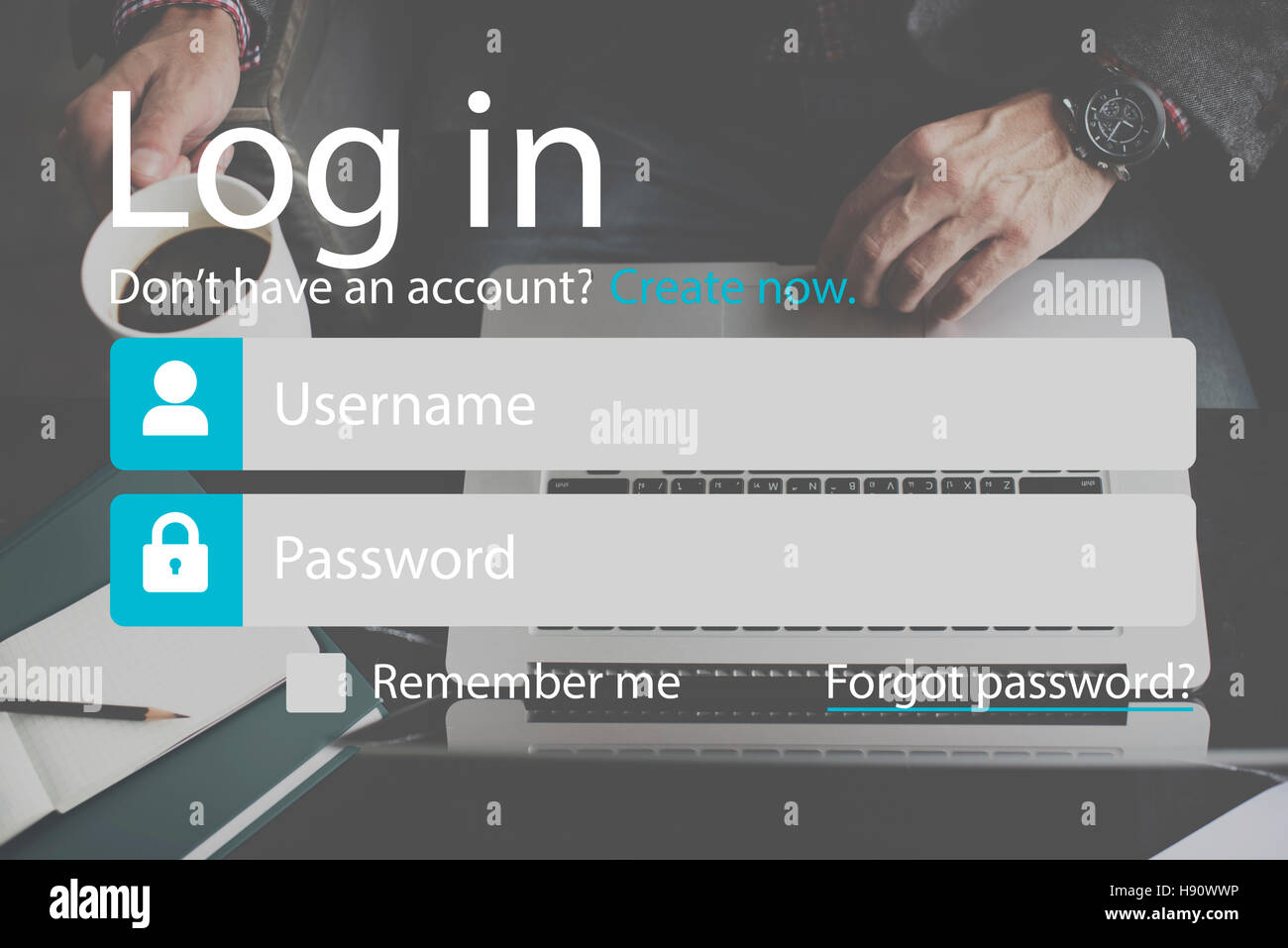 Sign-Up Log-in Password Membership Network Concept Stock Photo - Alamy