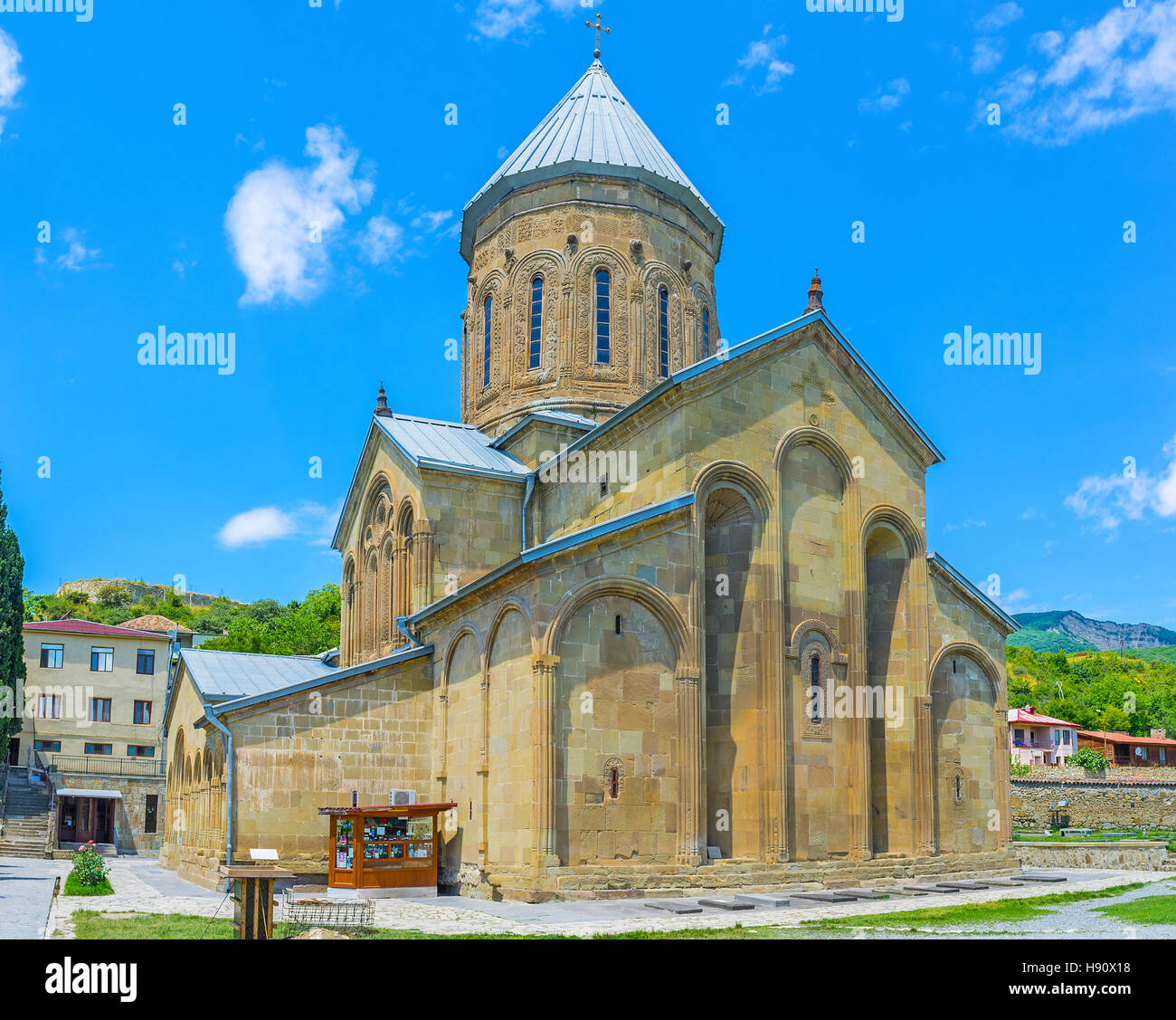 The medieval stone building of Samtavro Transfiguration Orthodox Church ...