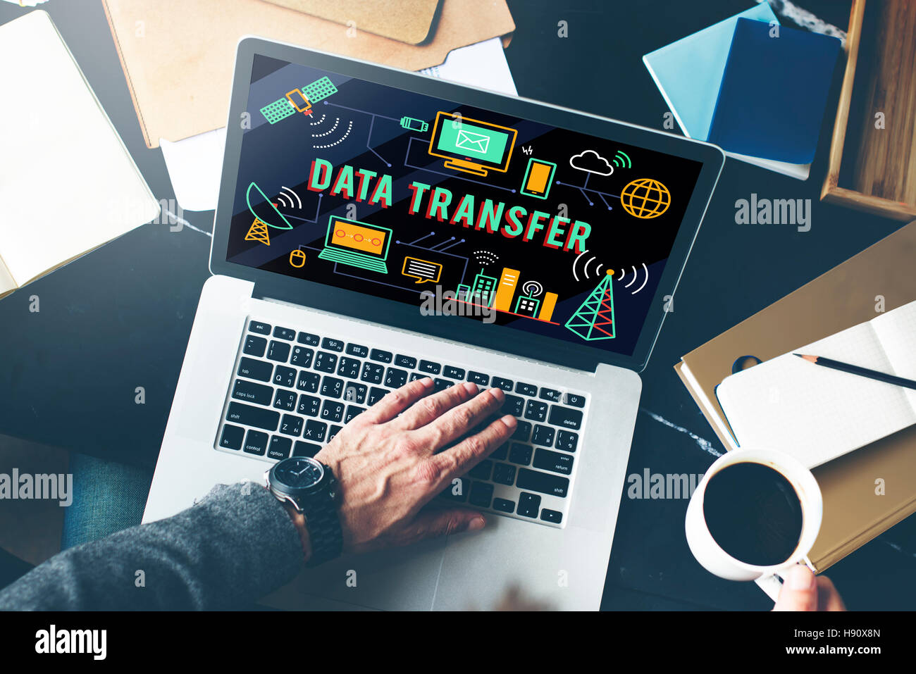 Data Transfer Technology Network Operation Information Concept Stock ...